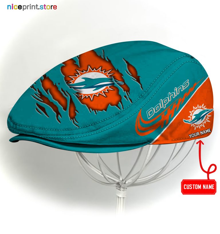 Miami Dolphins NFL Flat cap, NFL Jeff Cap, NFL Driving Cap, NFL Golf ...