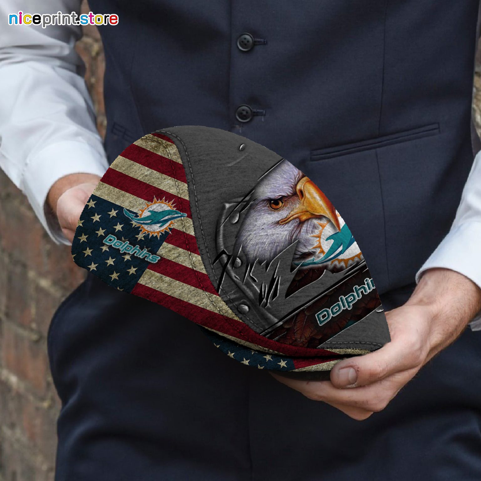 Miami Dolphins NFL Flat cap, NFL Jeff Cap, NFL Driving Cap, NFL Golf ...