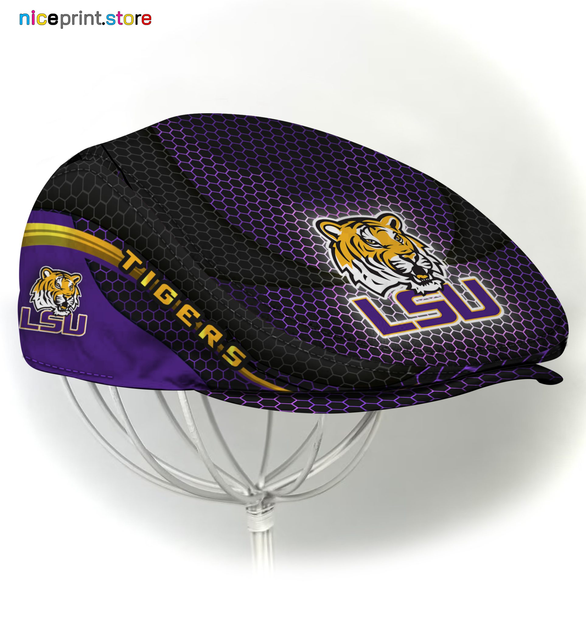 LSU Tigers NCAA Flat Cap, NCAA Jeff Cap, NCAA Driving Cap M33 (Head ...