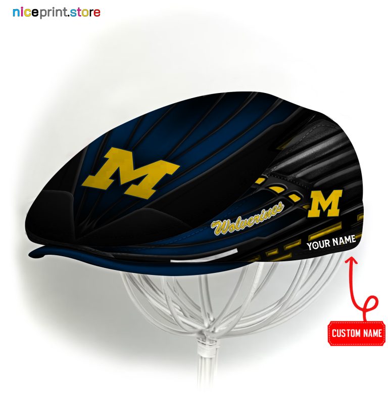 Michigan Wolverines NCAA Jeff Cap, Flat Cap, Driving Cap M45 ...
