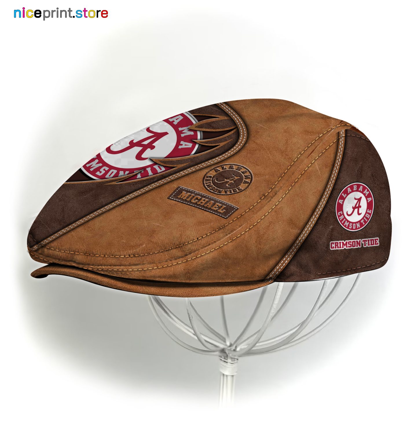Alabama Crimson Tide NCAA Jeff Cap, Flat Cap, Driving Cap M52 ...