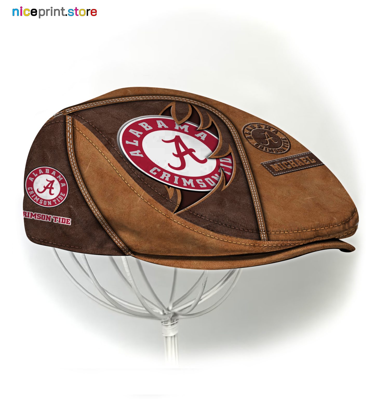Alabama Crimson Tide NCAA Jeff Cap, Flat Cap, Driving Cap M52 ...