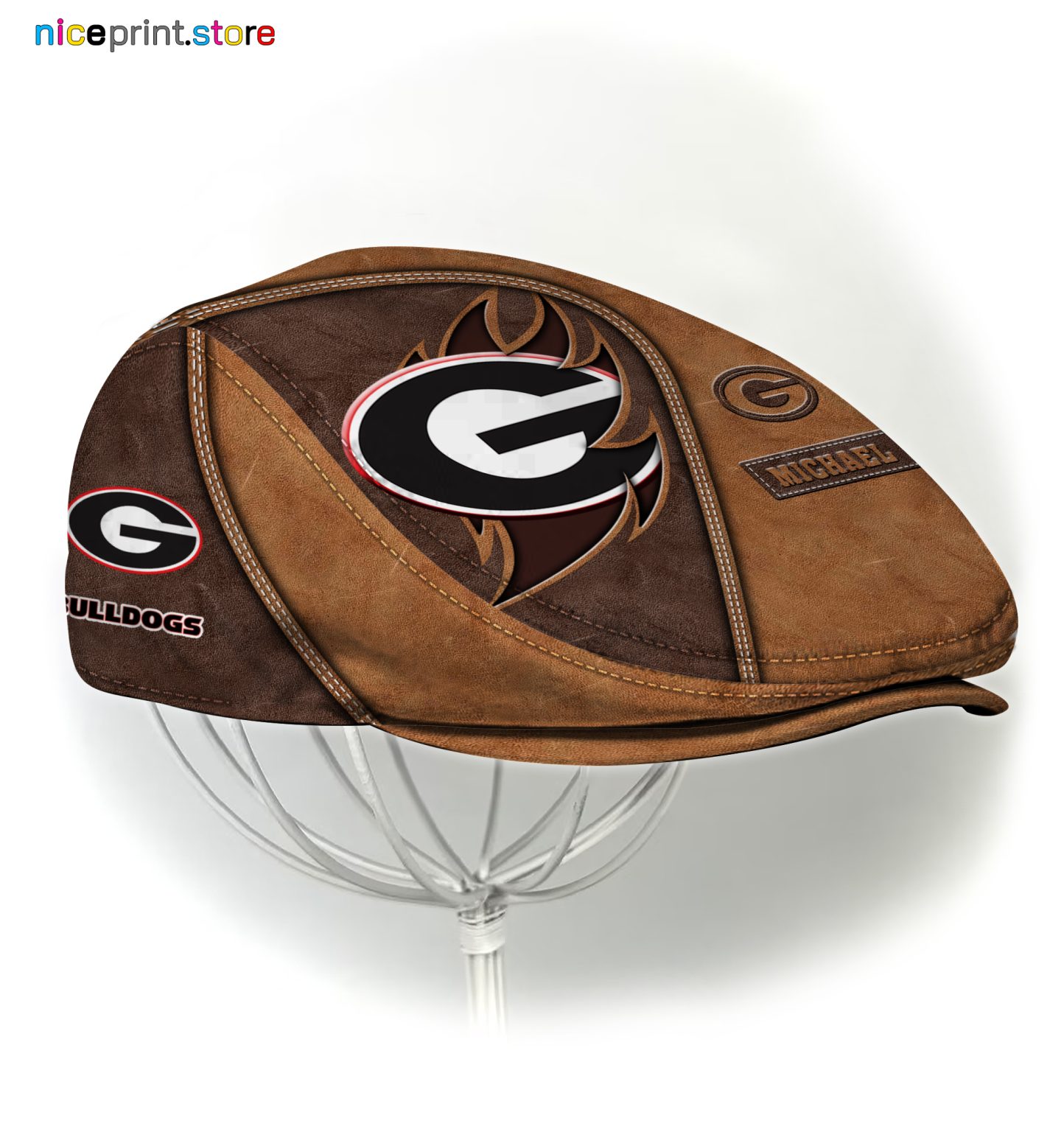 Georgia Bulldogs NCAA Jeff Cap, Flat Cap, Driving Cap M52 – NicePrint ...