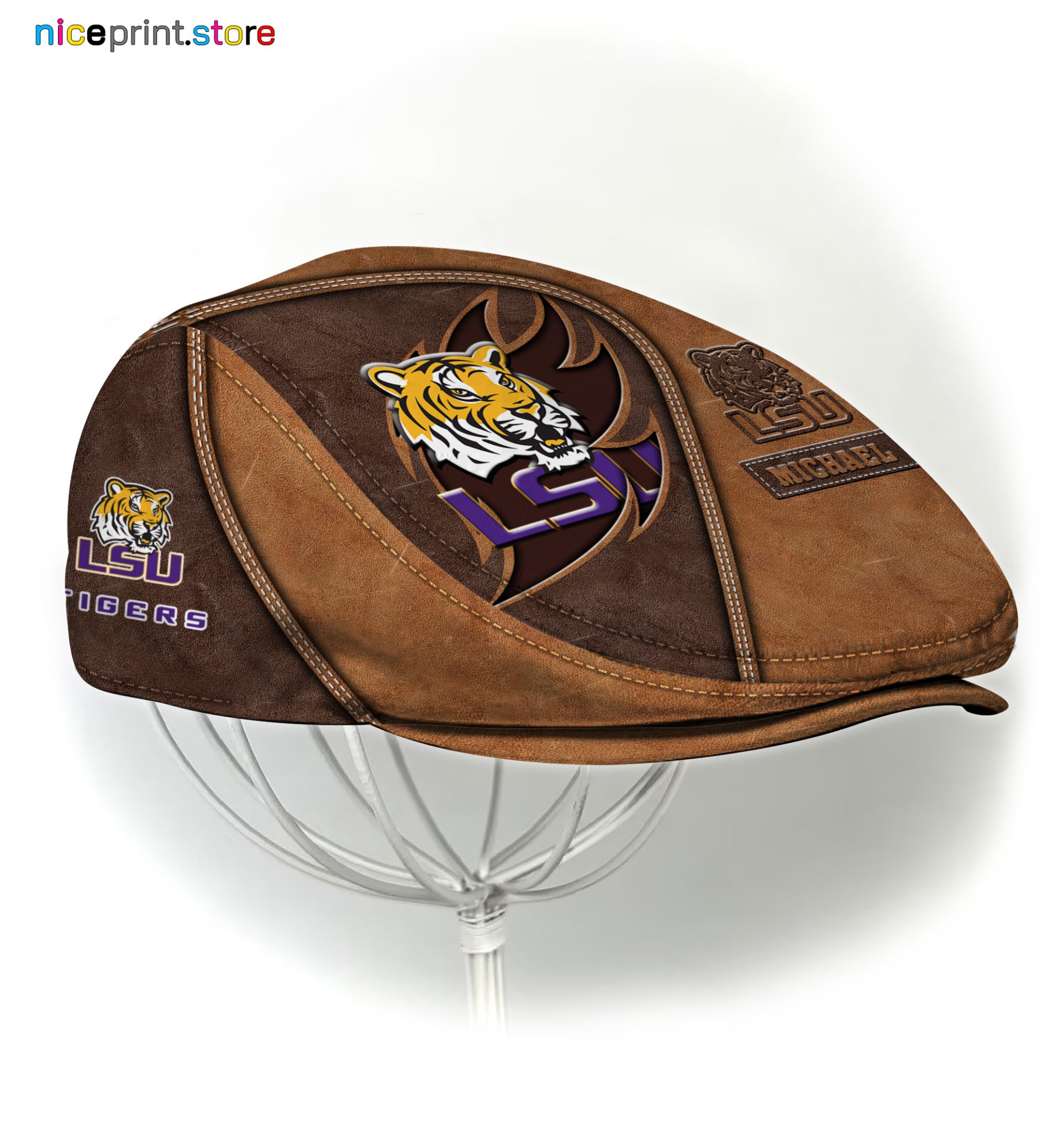 LSU Tigers NCAA Jeff Cap, Flat Cap, Driving Cap M52 – NicePrint – Print ...