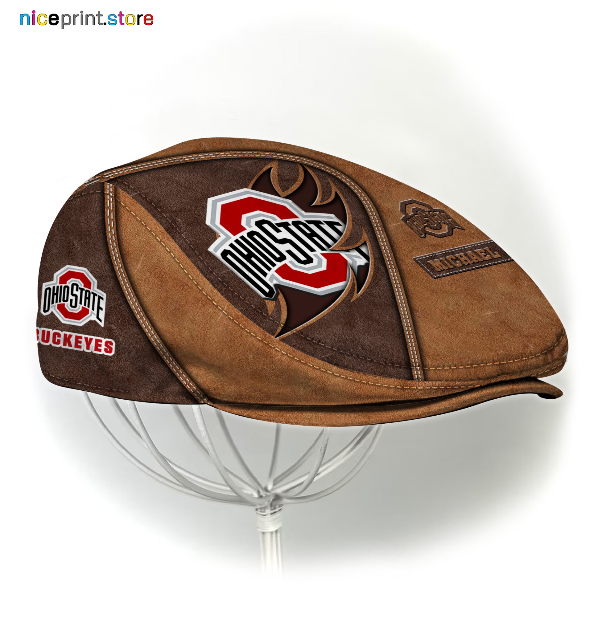 Ohio State Buckeyes NCAA Jeff Cap, Flat Cap, Driving Cap M52 ...