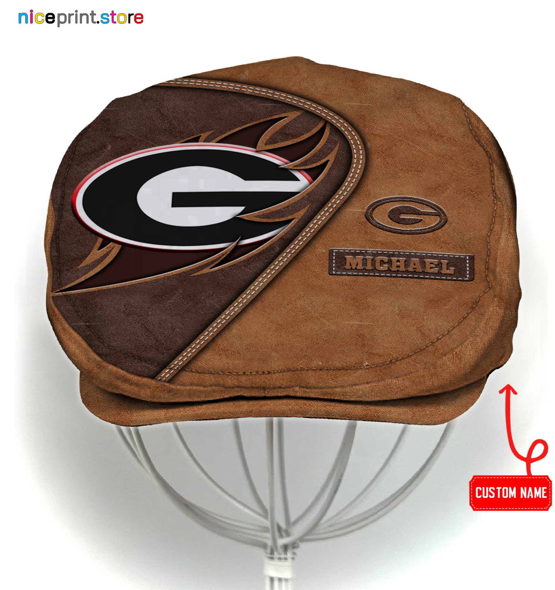 Georgia Bulldogs NCAA Jeff Cap, Flat Cap, Driving Cap M52 – NicePrint ...