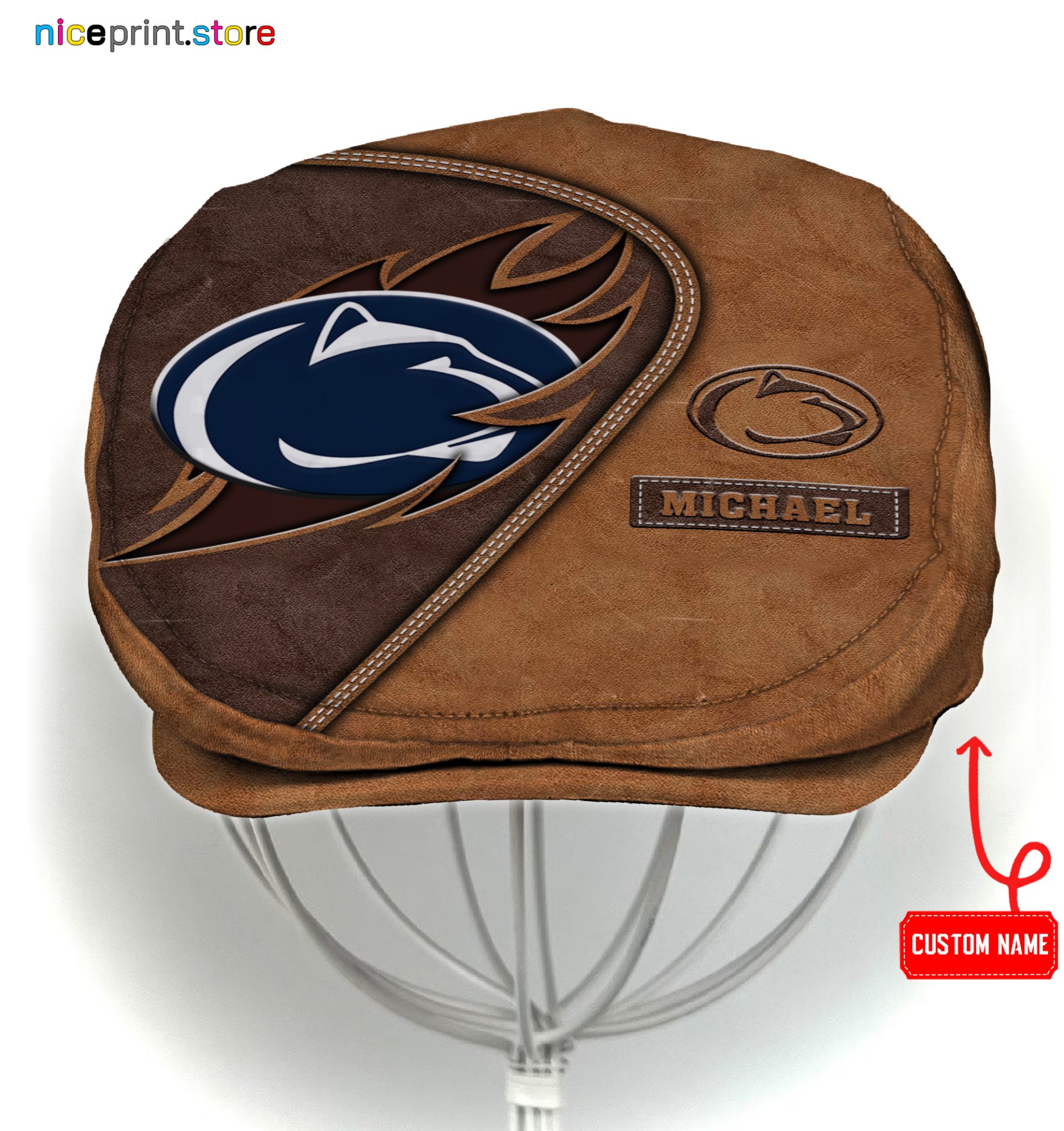 Penn State Nittany Lions NCAA2 Jeff Cap, Flat Cap, Driving Cap M52 ...