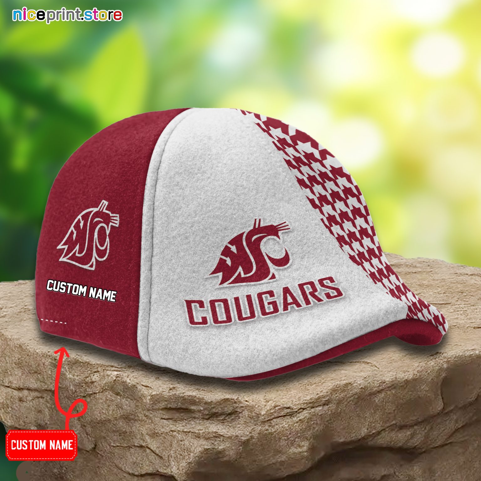Washington State Cougars NCAA3 Ivy Cap, Flat Cap M03 – NicePrint ...