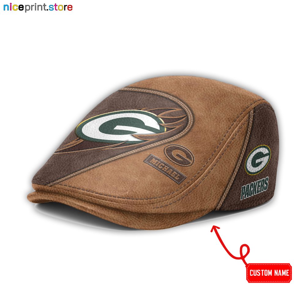 Leather-Green Bay Packers NFL Leather Beret Cap M52 – NicePrint – Print ...