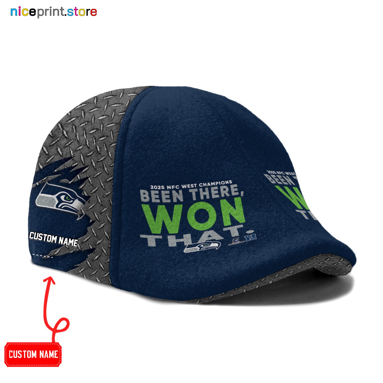 Seattle Seahawks 2025 NFC Ivy Cap, Flat Cap M1 – NicePrint – Print On ...